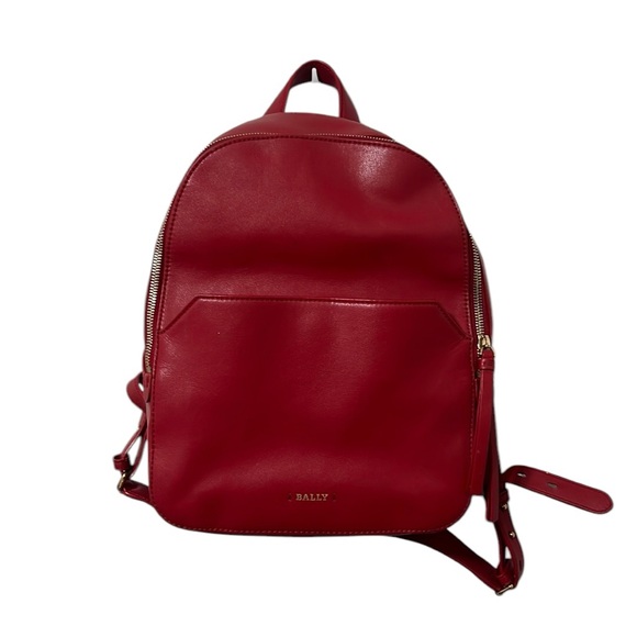 Bally | Bags | Bally Red Leather Akira Backpack | Poshmark